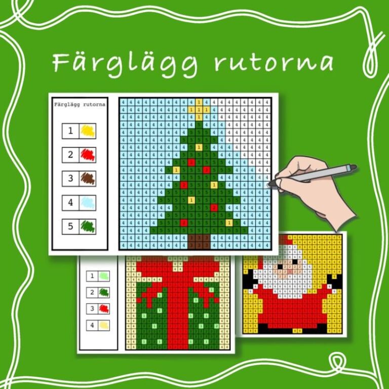 Pixelbilder med julmotiv - NPF anpassat