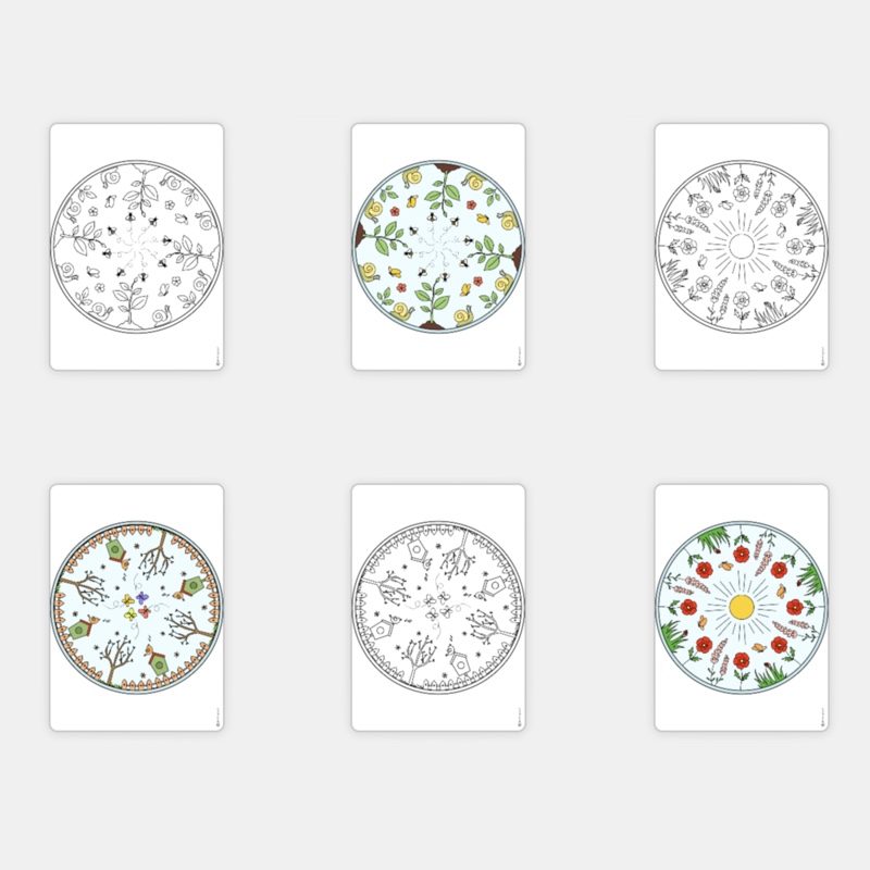 Mandalas med tema vår - NPF anpassat