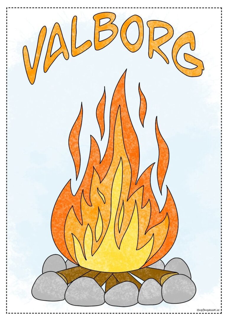 Målarbild Valborg - Majbrasa - NPF anpassat