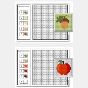 Pixelbilder med höstmotiv - NPF anpassat