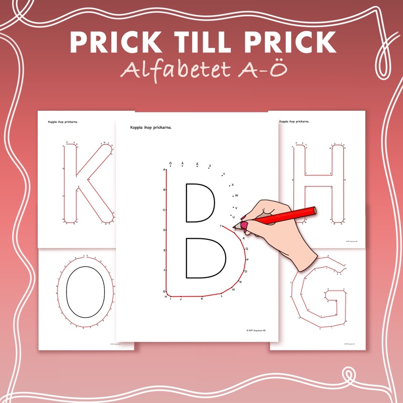 Prick till prick – Alfabetet A–Ö - NPF anpassat