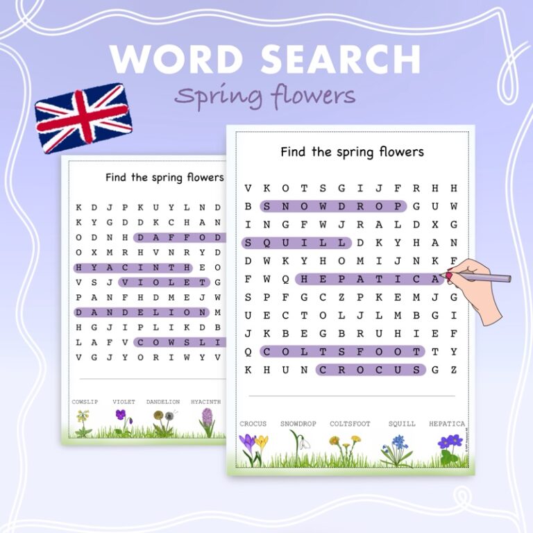 Word search - Spring flowers - NPF anpassat